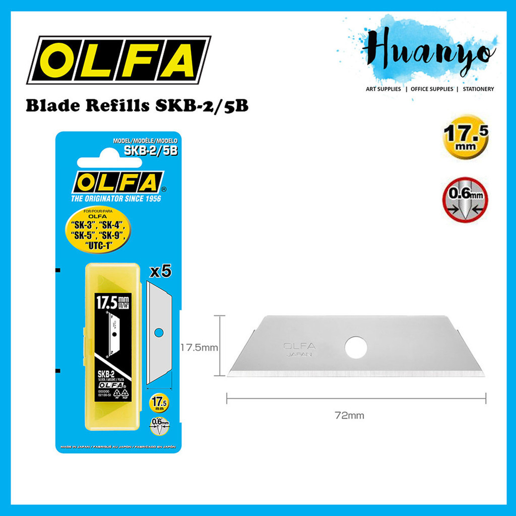 Olfa (SKB-2/5B) 17.5mm Heavy Duty Utility Cutter Blades, 5 Blades/Pack | Shopee Malaysia