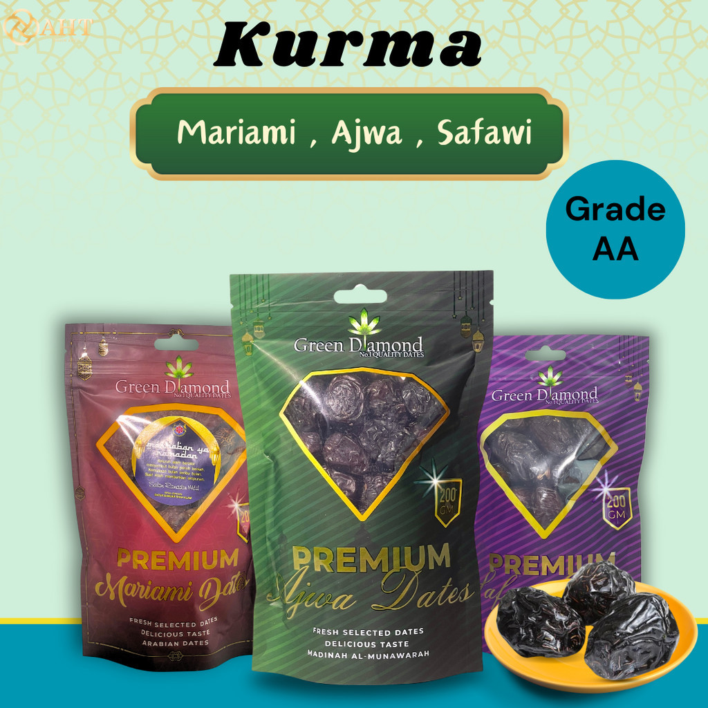 AHT Premium Kurma Ajwa / Safawi / Mariami Grade AA 200g Dates Ajwa ...