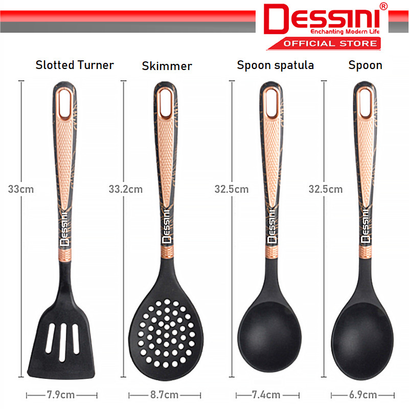DESSINI ITALY Silicone Utensil Turner Spoon Spaghetti Server Ladle ...