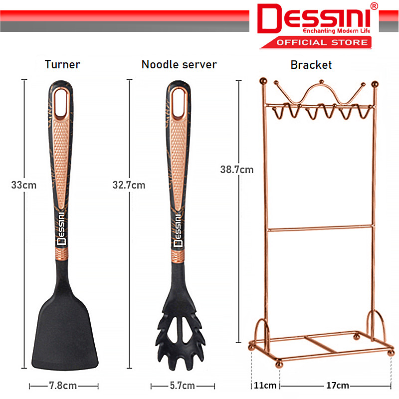 DESSINI ITALY Silicone Utensil Turner Spoon Spaghetti Server Ladle ...