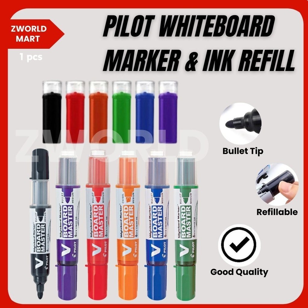 Pilot Whiteboard Marker (V Board Master) & Ink Refill | Shopee Malaysia