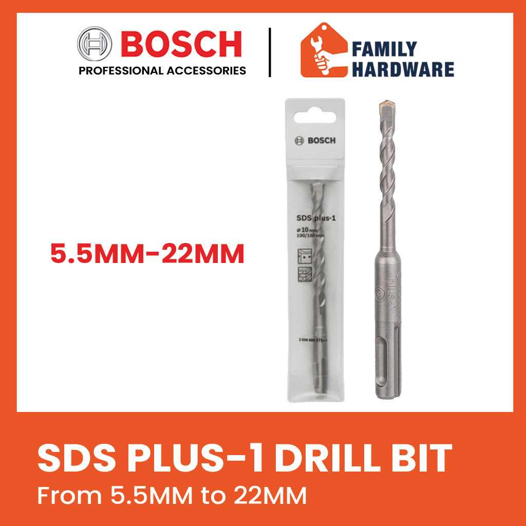 BOSCH SDS Plus-1 Drill Bit 5.5MM 6MM 6.5MM 7MM 8MM 10MM 12MM 14MM 16MM ...