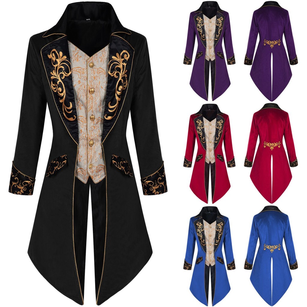 New Stage Show Role Play Men's Steampunk Medieval Jacket Gothic ...
