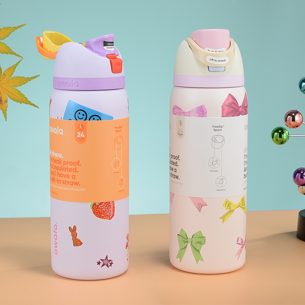 New KT Cat Owala Insulated Water Bottle 32oz Portable thermos Outdoor ...