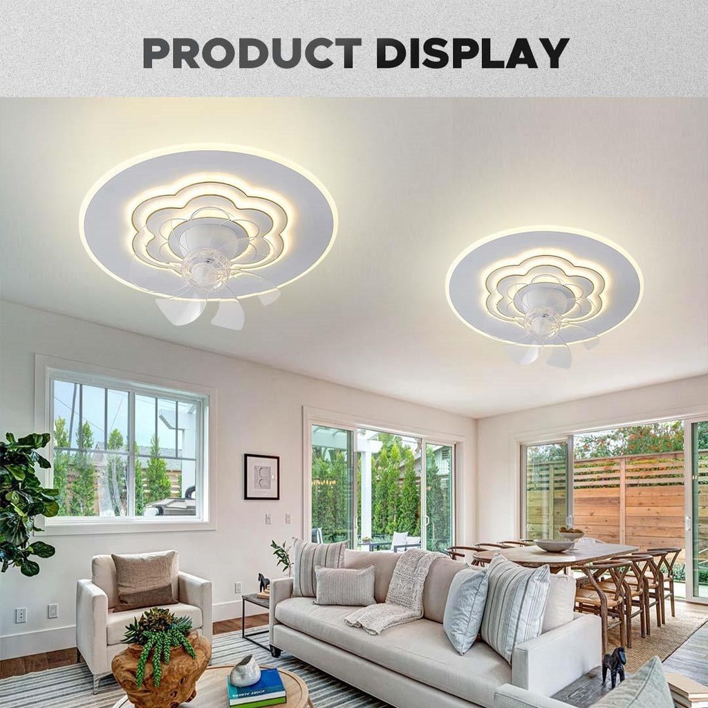 MODERN CEILING FAN LIGHT 360 OSCILLATION DC MOTOR 6 SPEED REMOTE ...