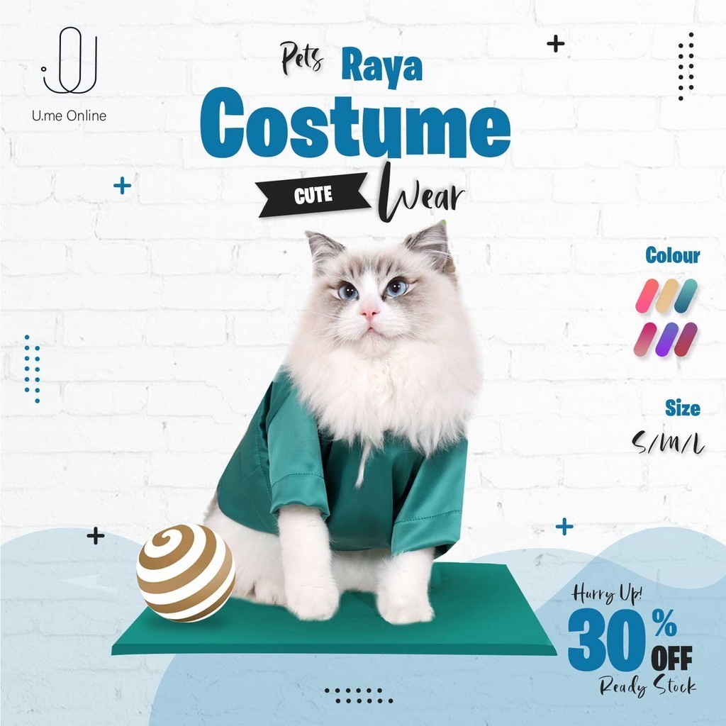 Ume Pet Baju Raya Melayu Kucing Elevate Your Cat's Style with ...