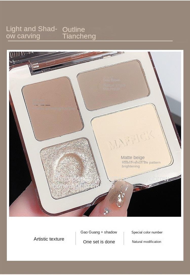 High-gloss three-dimensional contouring palette for women, delicate ...