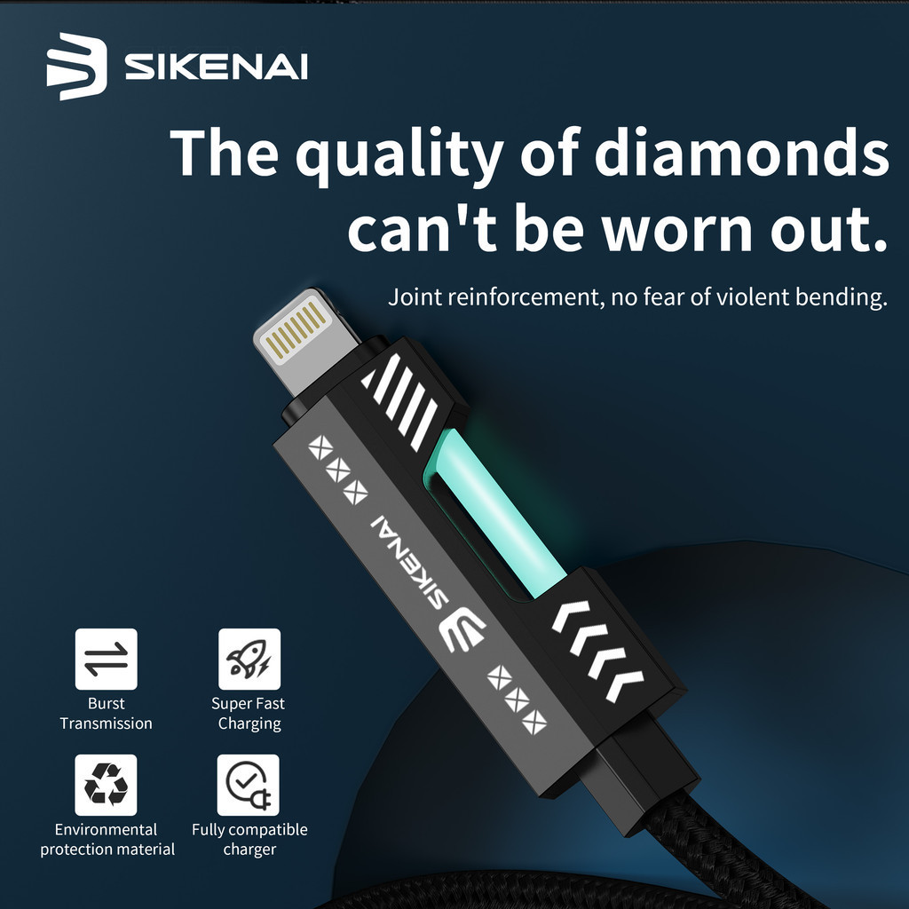 SIKENAI SX-05 Breathing Light 3A High Current Flash Charging Metal ...