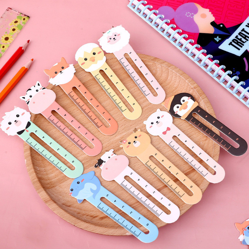 50Pcs Cartoon Animal Bookmarks - Dual-Purpose Ruler Bookmark - Reading ...
