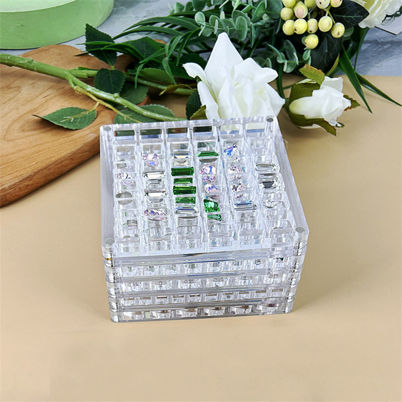 Magnetic Clamshell Display Box Transparent Acrylic Nail Art, Crystal ...