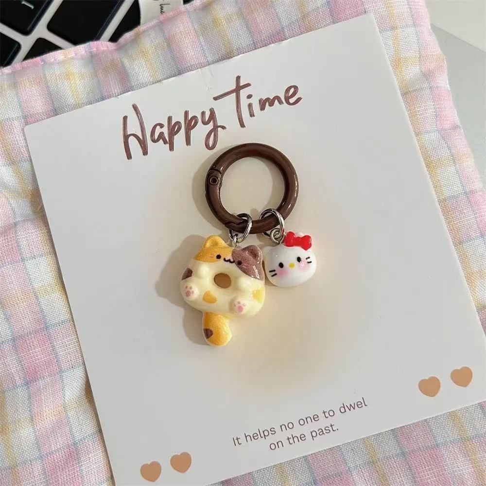 Original Cute Cartoon Donut Cat Key Ring Siamese Cat KTins Style ...
