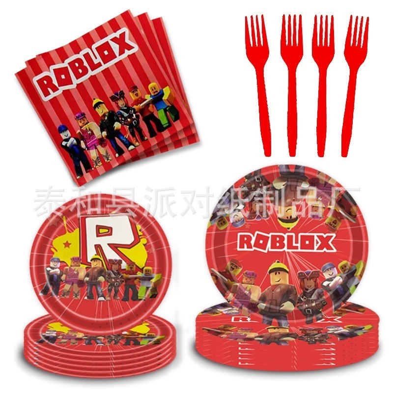 Hot Game ROBLOX Theme Party Kids Birthday Gifts Cartoon Mosaic Lego ...
