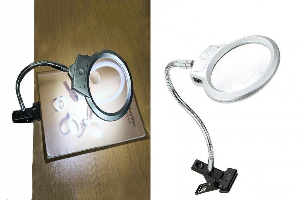 TF* Magnifier Clip design with LED Light Metal Table Lamp Magnifying ...