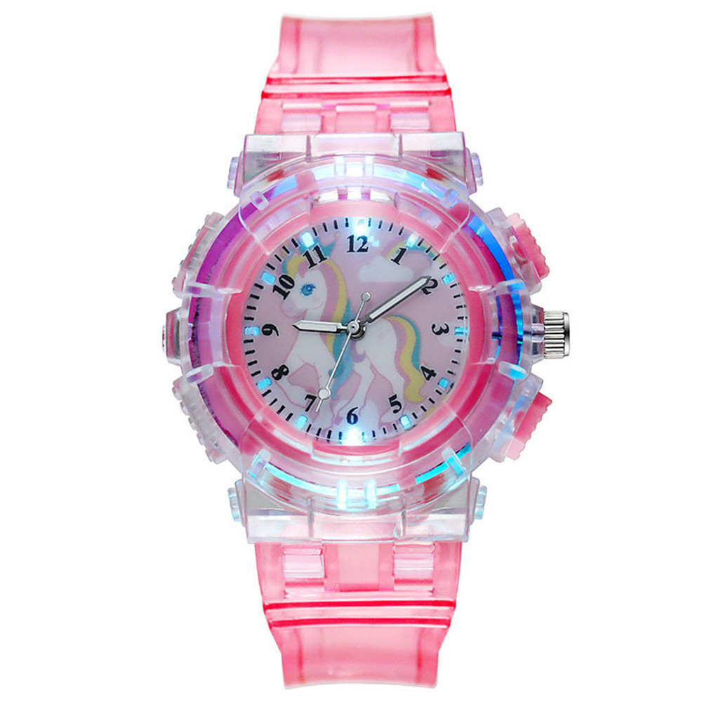 Unicorn Watch Cartoon Kid's Watch Luminous Colorful Light Electronic ...