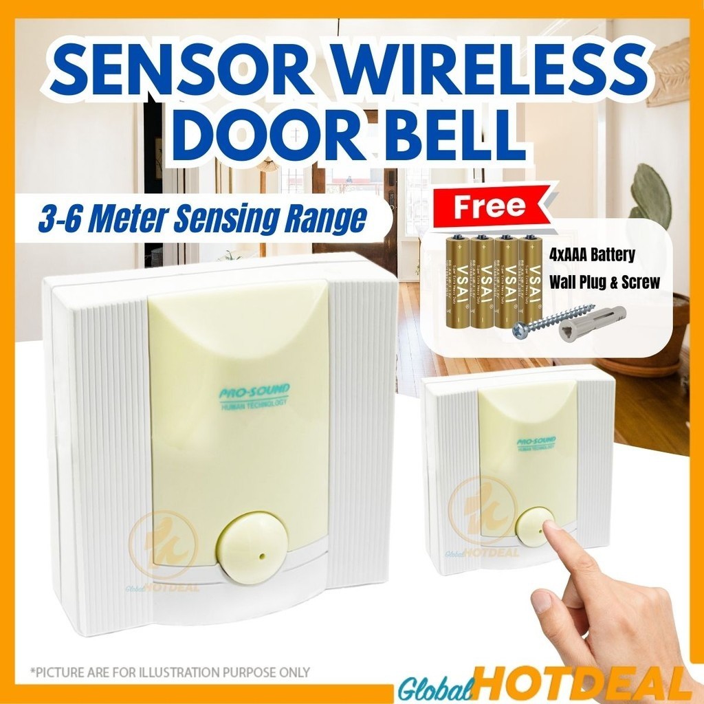 Motion Sensor Touch Wireless Door Bell With LOUD Sound for Home Office ...