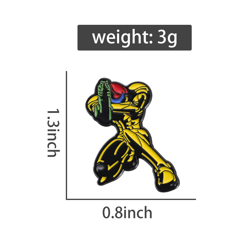 Samus Aran Metroid Enamel Pin Brooches Cartoon Manga Anime Movie Pins ...