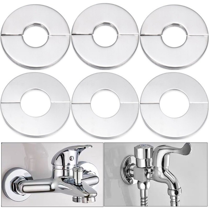 Stainless Steel Water Pipe Decorative Cover Self-Adhesive Shower Faucet ...