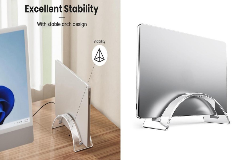 RGA Desktop Laptop Stand Sturdy Acrylic Vertical Laptop Stand Space ...