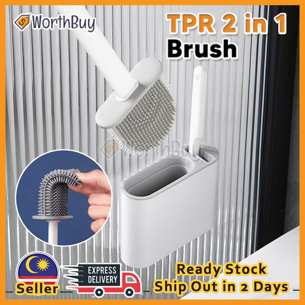 [2 in 1] Worthbuy Toilet Brush Berus Cuci Tandas Toilet Bowl Cleaning ...