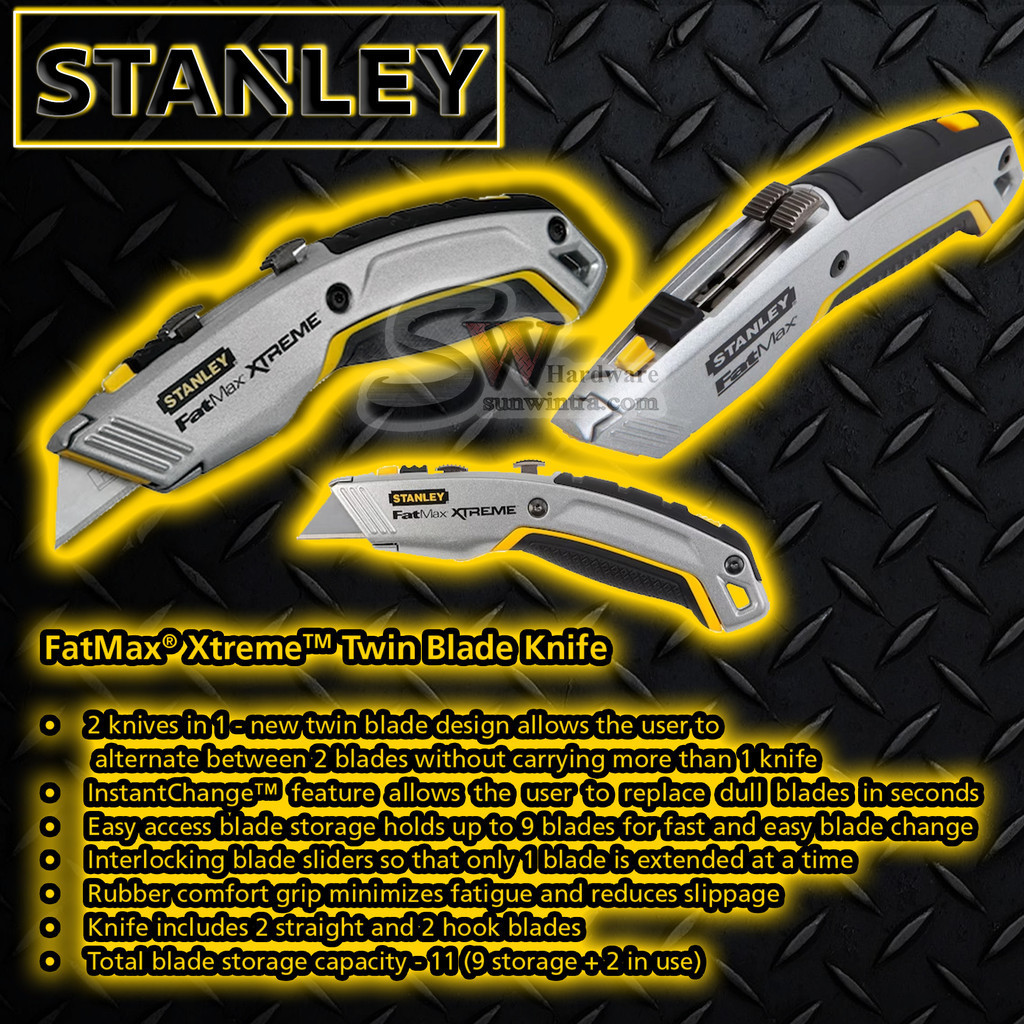 STANLEY FATMAX EXTREME PRO Twin-Blade Retractable Utility Knife 10-789 ...