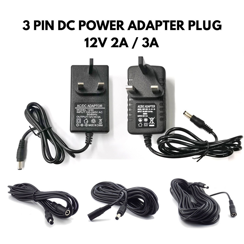 Ready Stock AC To DC 12V 2A/3A UK Power for Led/Modem/Router/CCTV And ...