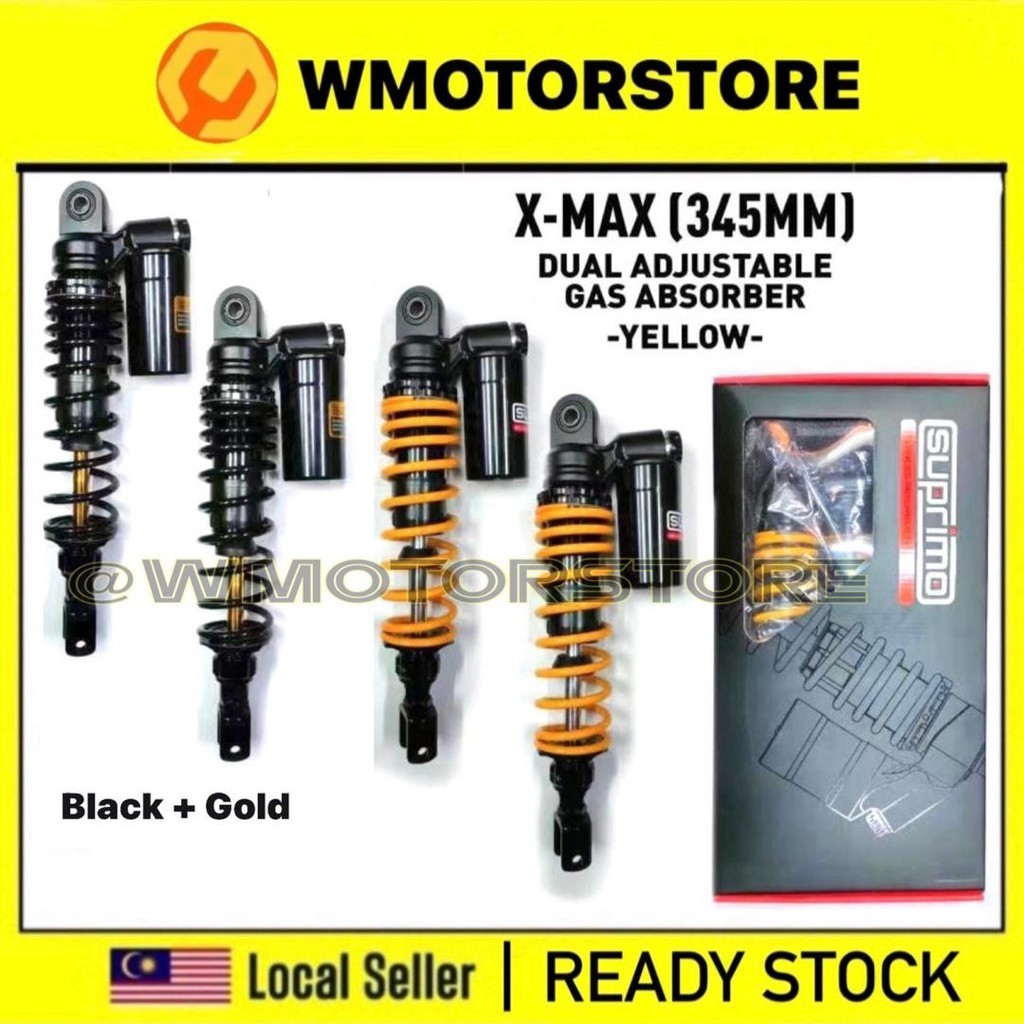 Yamaha Xmax V1 V2 V3 ADV160 Absorber Adjustable Gold Series 345mm ...