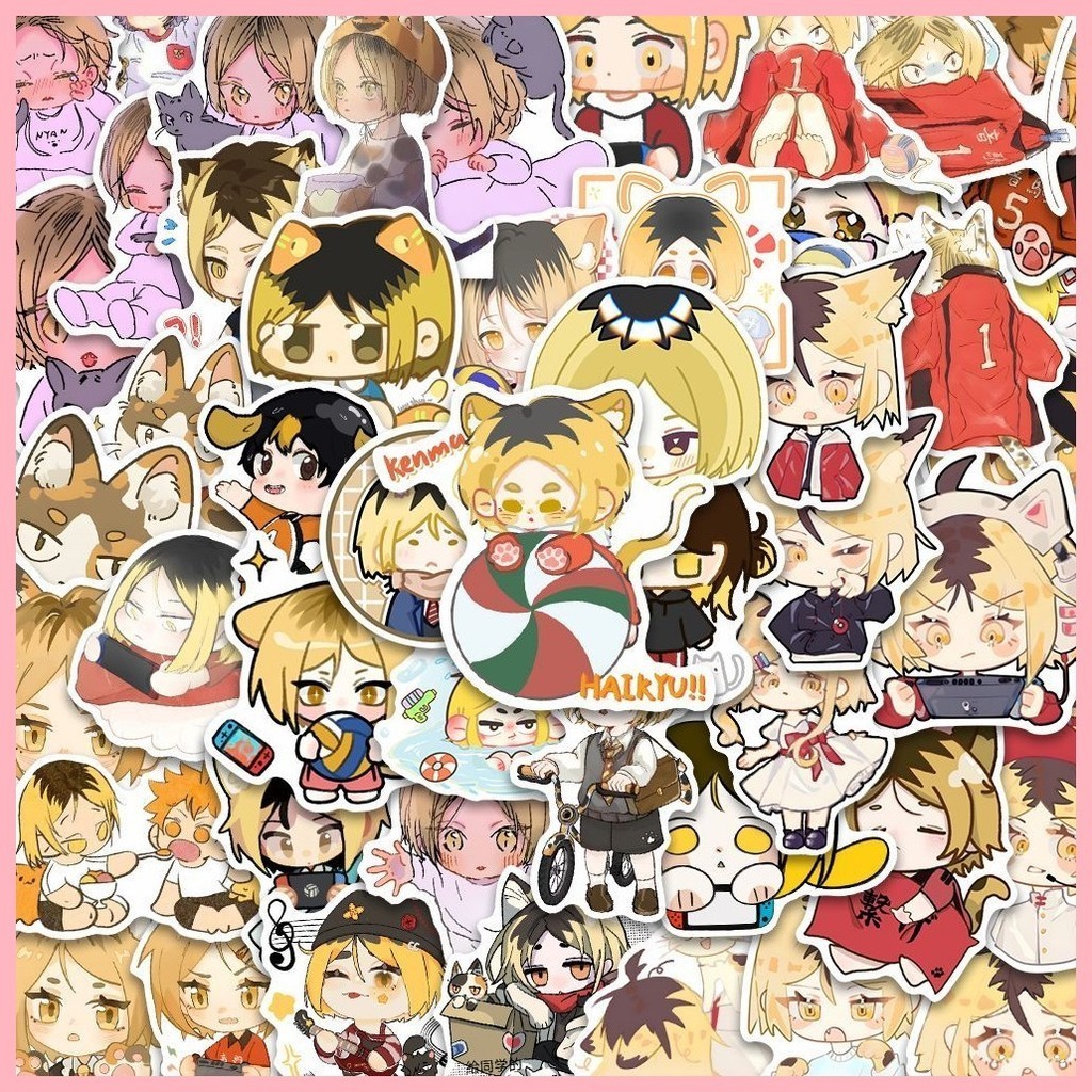 ((GUYN) Stickers Haikyuu (48 Sheets) Kenma Kozume Cartoon Super Cute Q ...