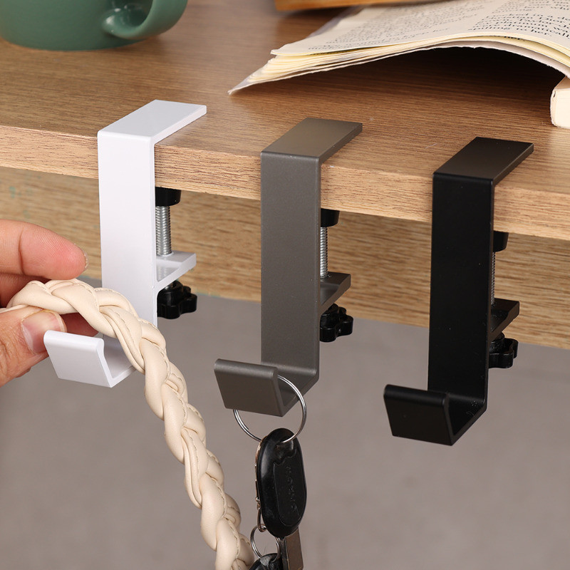Adjustable Desk Edge Hook - Punch-Free Wall Hanger Handbag Rack - Home ...