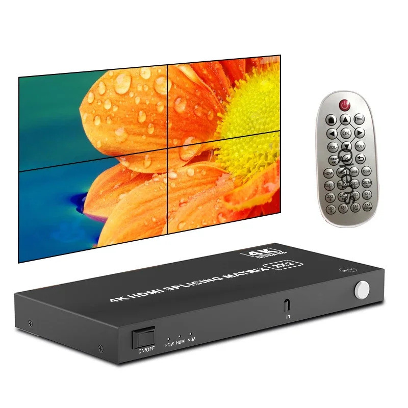 4K 2x2 Video Wall Controller HDMI Splicing Matrix 1x2 1x3 1x4 2x1 3x1 ...