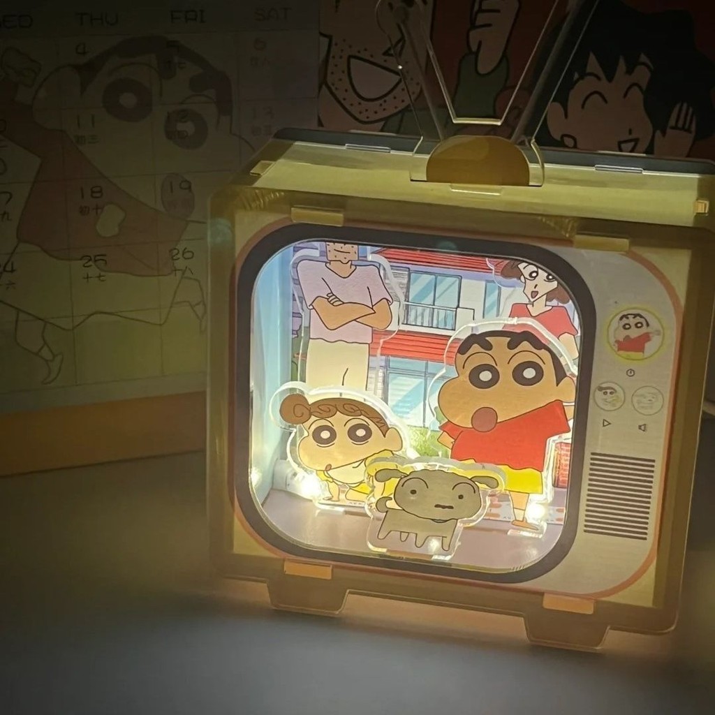 Crayon shin chan glow acrylic night light toy figure television retro ...