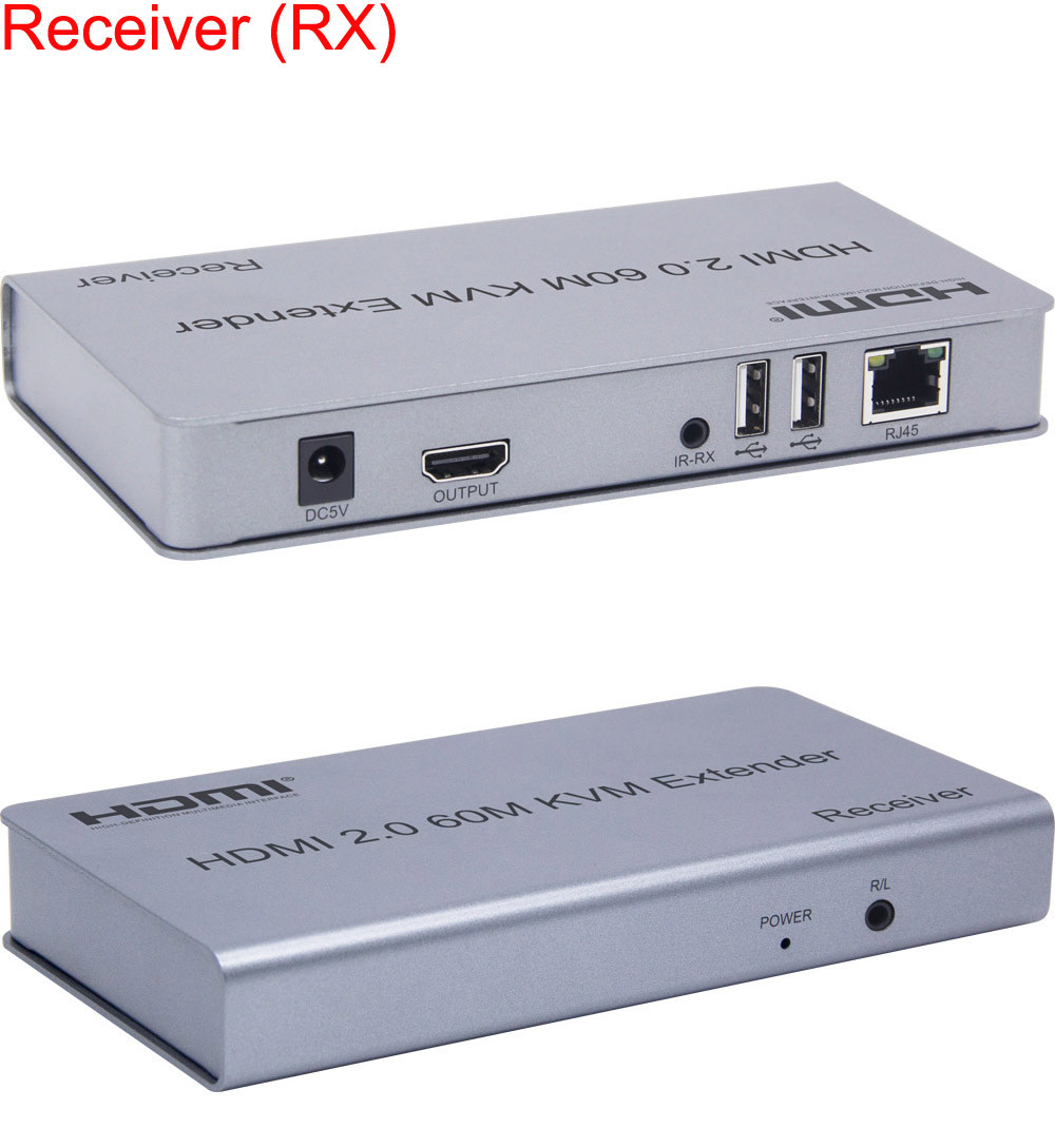 4K 60hz HDMI 2.0 60M KVM Extender Video Transmitter Receiver By Cat6 ...