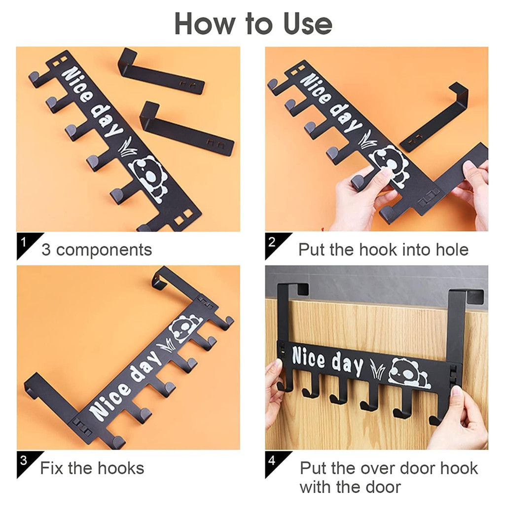 BC Bathroom Hanging Back Door Hanger Hook Clothes Towels Organize ...