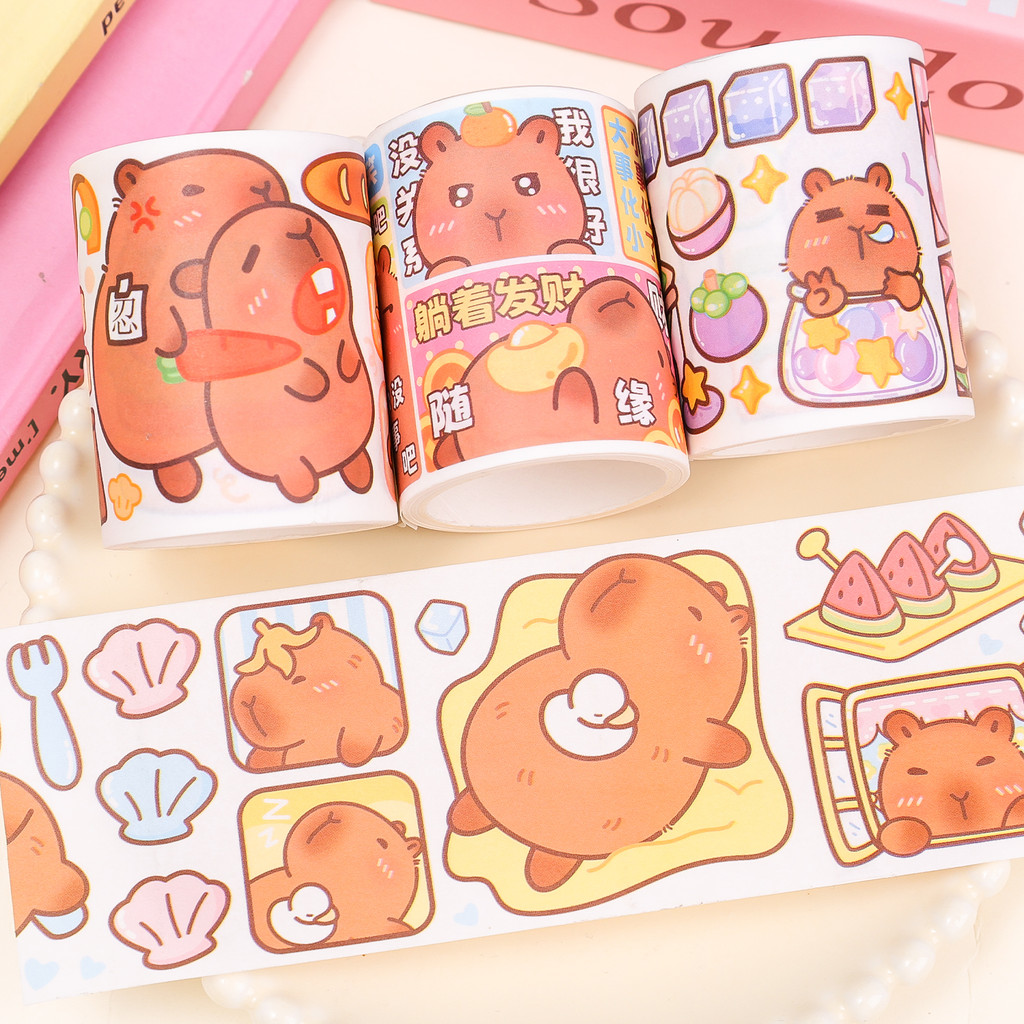 Cartoon Capybara Graffiti Stickers - DIY Scrapbooking Decorative Washi ...