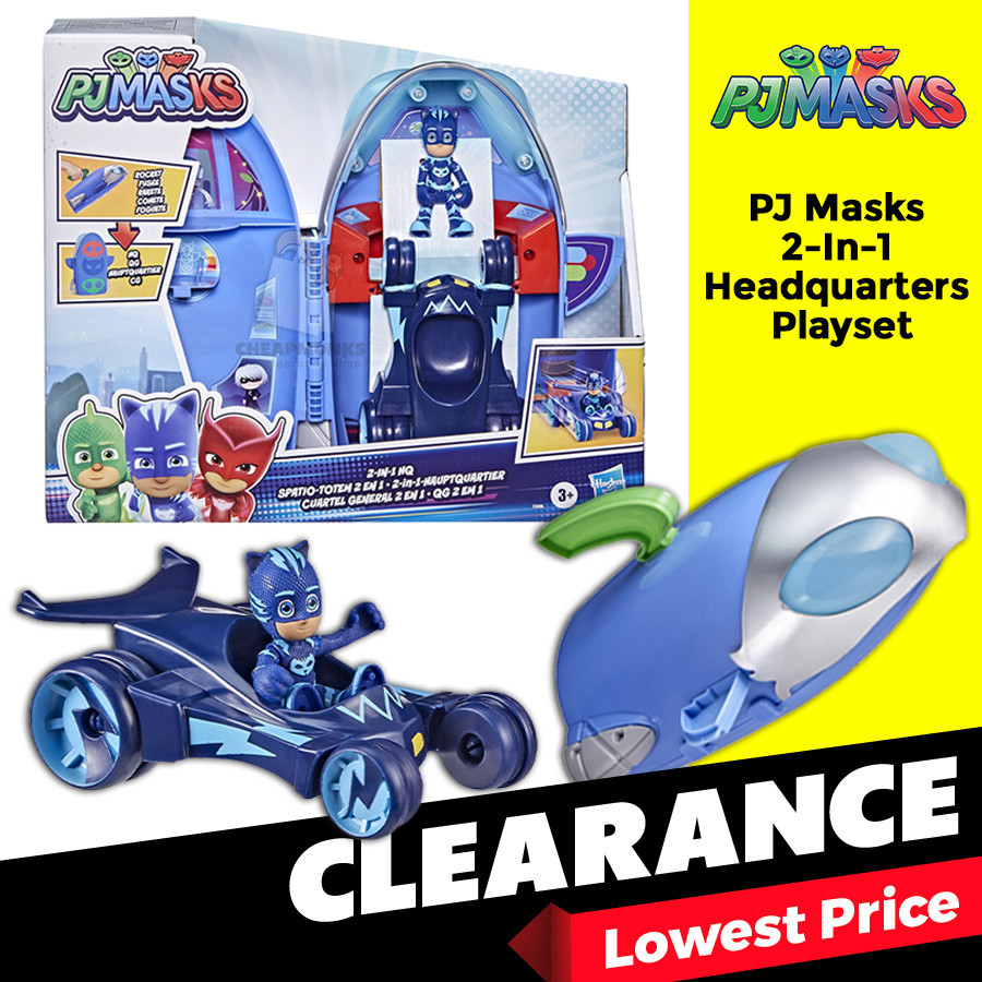 Set mainan PJ Masks 2-in-1 Original HQ Playset Headquarters and Rocket ...