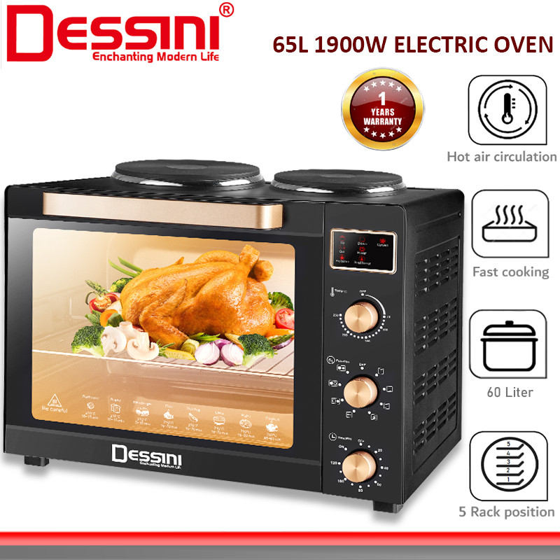 DESSINI ITALY 60L Electric Rotisserie Oven Convection Air Fryer Toaster ...