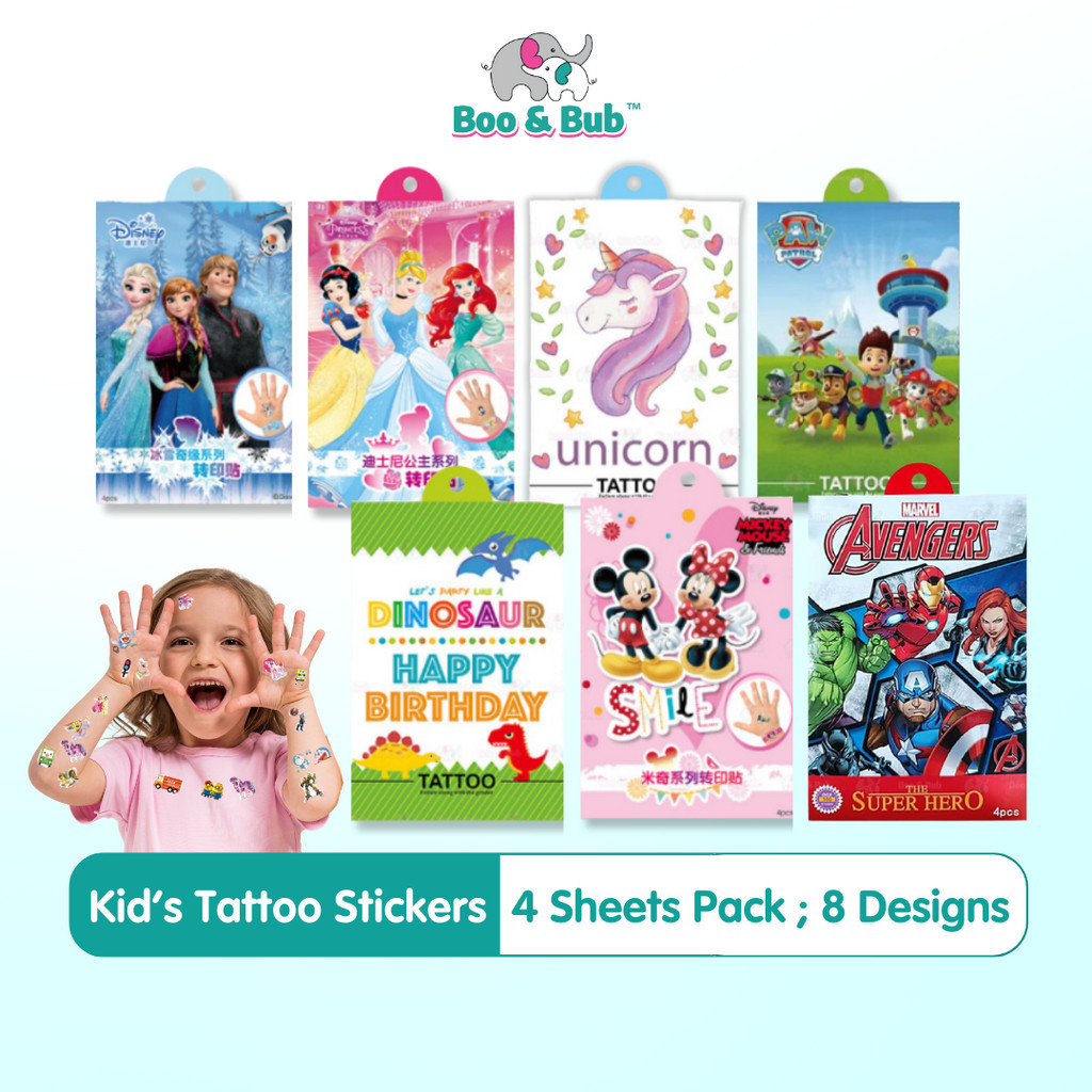 Boo&Bub Disney Kids Tattoo Sticker Kids Temporary Tattoo Waterproof ...