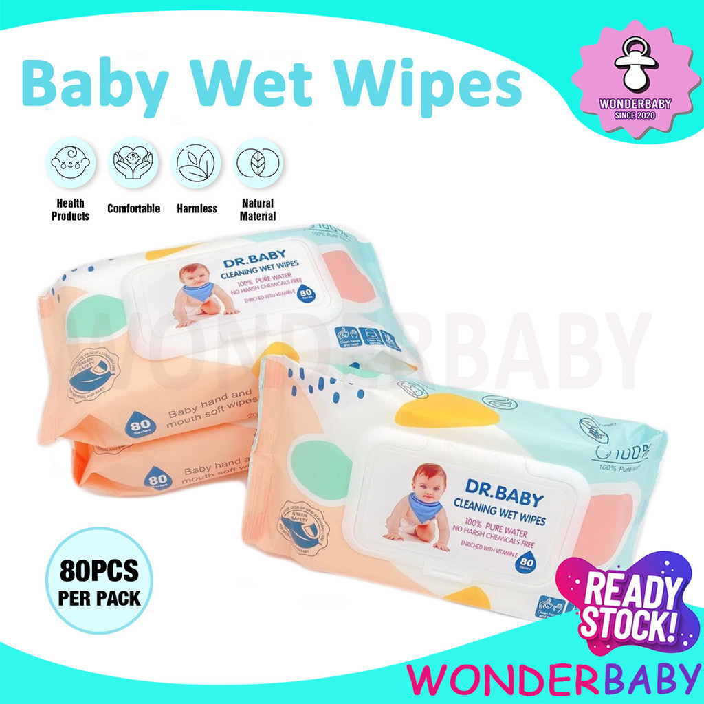 DR.BABY NON ALCOHOL 80S BABY WET TISSUE ANTI BACTERIAL/BABY WIPES ...