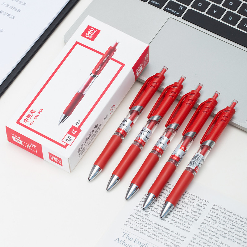 Deli Axceed Gel Pen 0.5mm Bullet Tip Smooth Writing Comfort Grip Office ...