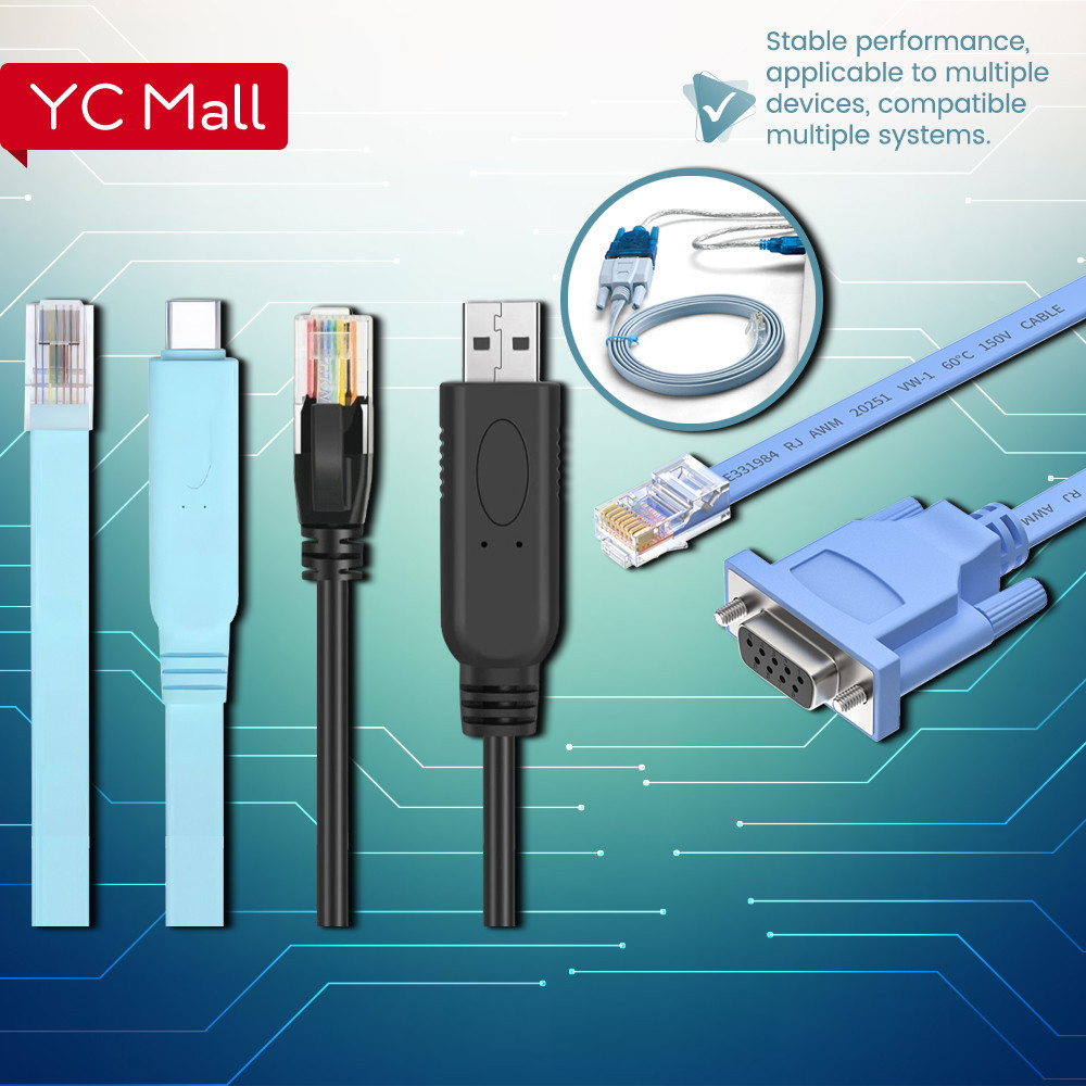RJ45 To USB/Type-C/RS232 Console Cable For Cisco TP-Link Huawei D-Link ...