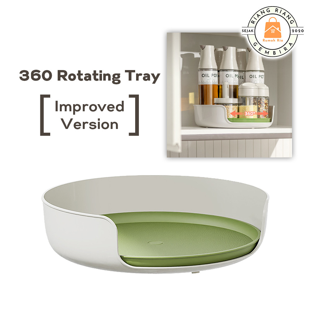 360 Rotating Spice Rack Lazy Susan Rotating Tray Kitchen Organizer ...