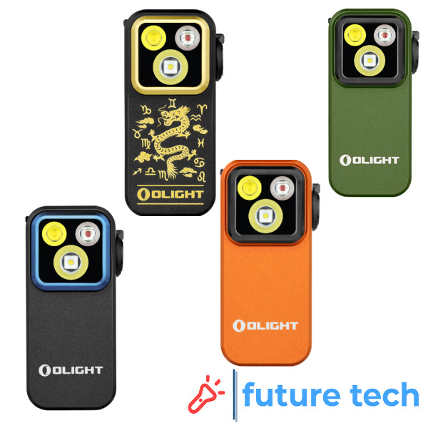 Olight Oclip Pro Clip on Flashlight with Floodlight Spotlight and Red ...