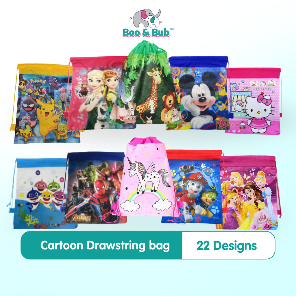 🐘Boo&Bub🐘 Cartoon Drawstring bag Storage Backpack birthday Party Door ...