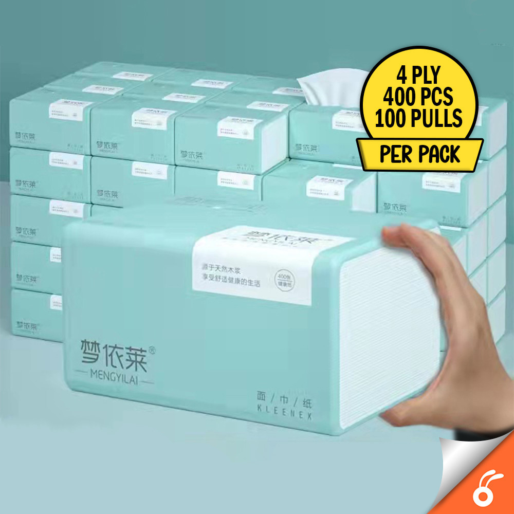 6210 TISSUE Paper 4 Ply 400 Pcs Meng Yi Lei MYL Tisu House Use Tissue ...