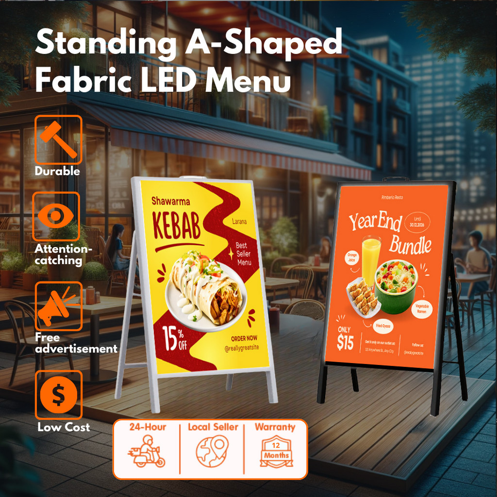 LED Fabric Menu Lightbox | Standing LED Menu Board | Outdoor Standing ...