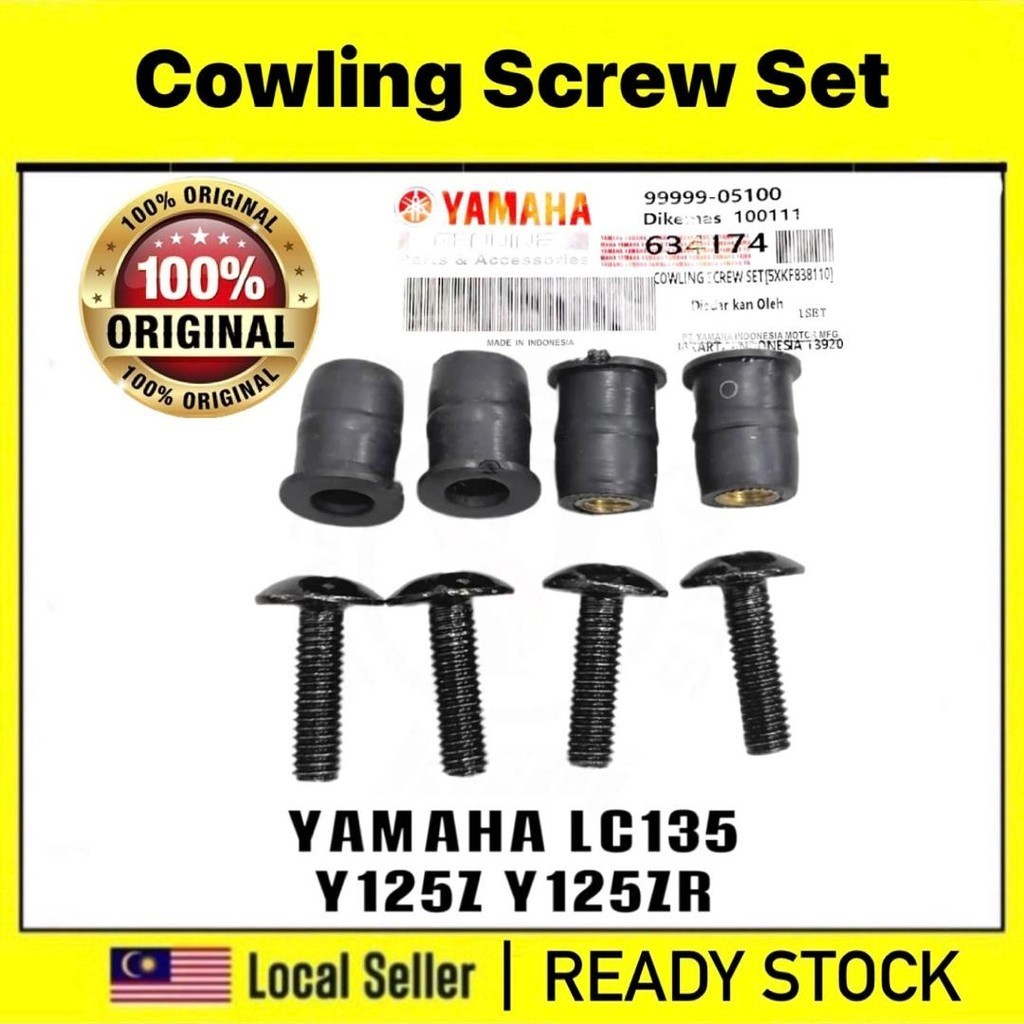YAMAHA LC135 Y125Z Y125 Y125ZR 125ZR COWLING VISOR RUBBER SCREW SET ...