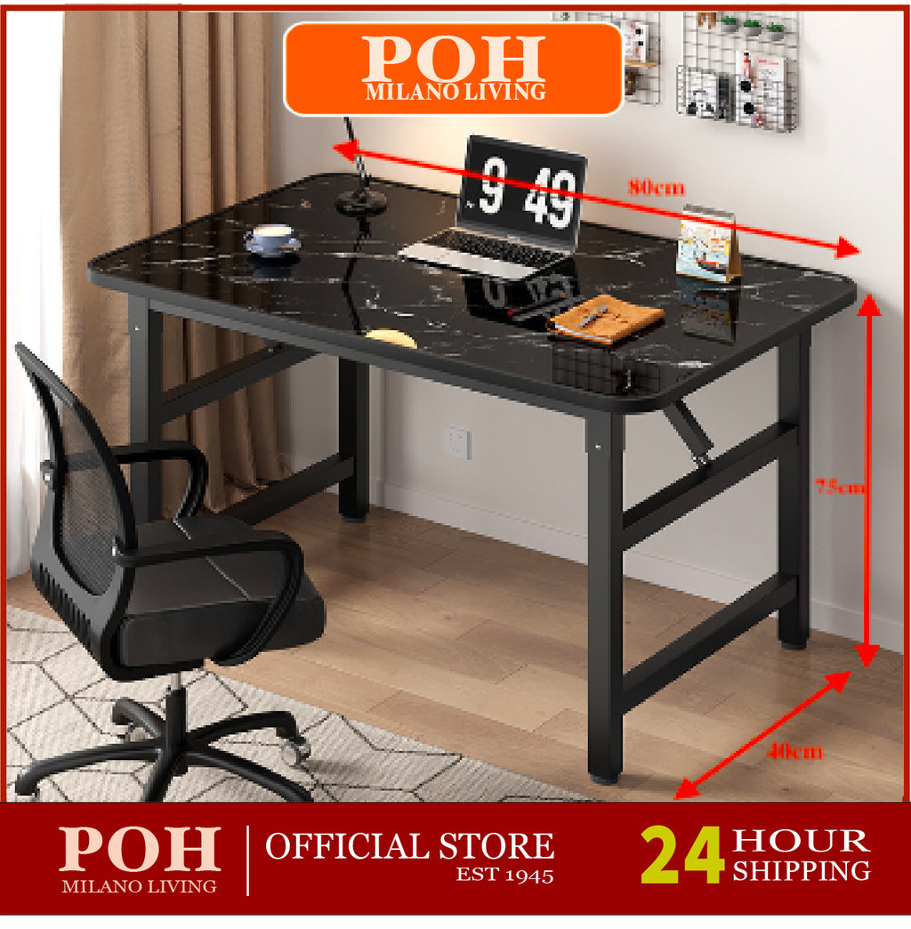🔥READY STOCK🔥POH 80CM (80x75x40) Modern Foldable Computer Desk Desktop ...