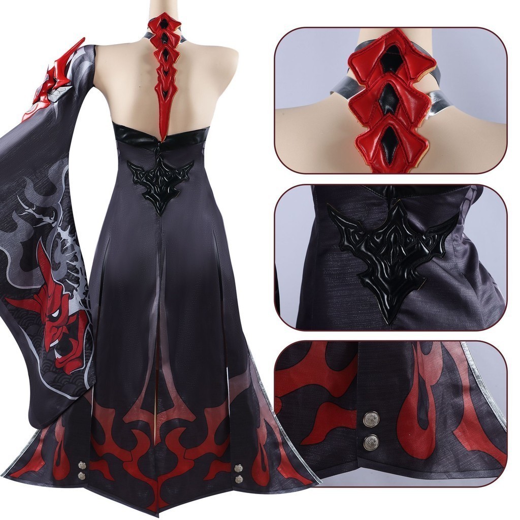 Acheron Cosplay Game Honkai Star Rail Red Acheron Cos Costume Dress Wig ...