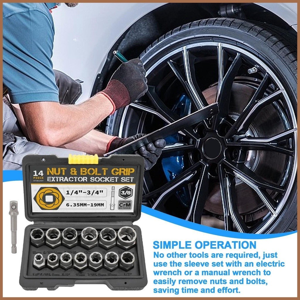 Broken Nut Remover Broken Bolt Tool Bolt Extractor Socket Set For Home ...
