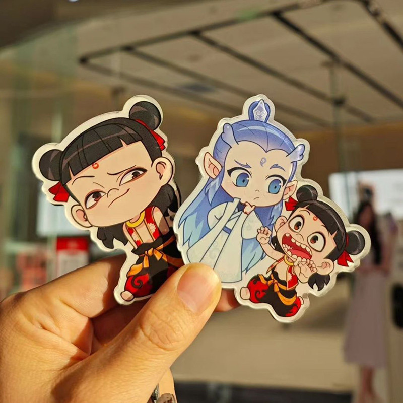 Nezha Refrigerator Sticker Cattoon Aobing Fridge Patch Cute Magnetic ...