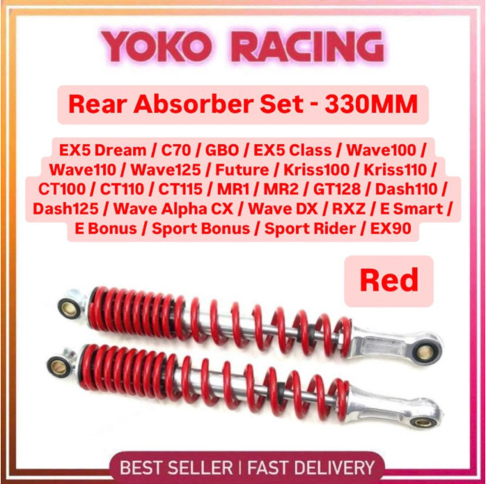 Rear Absorber Set 330MM EX5 C70 GBO Wave 100 110 125 Future Kriss MR1 ...